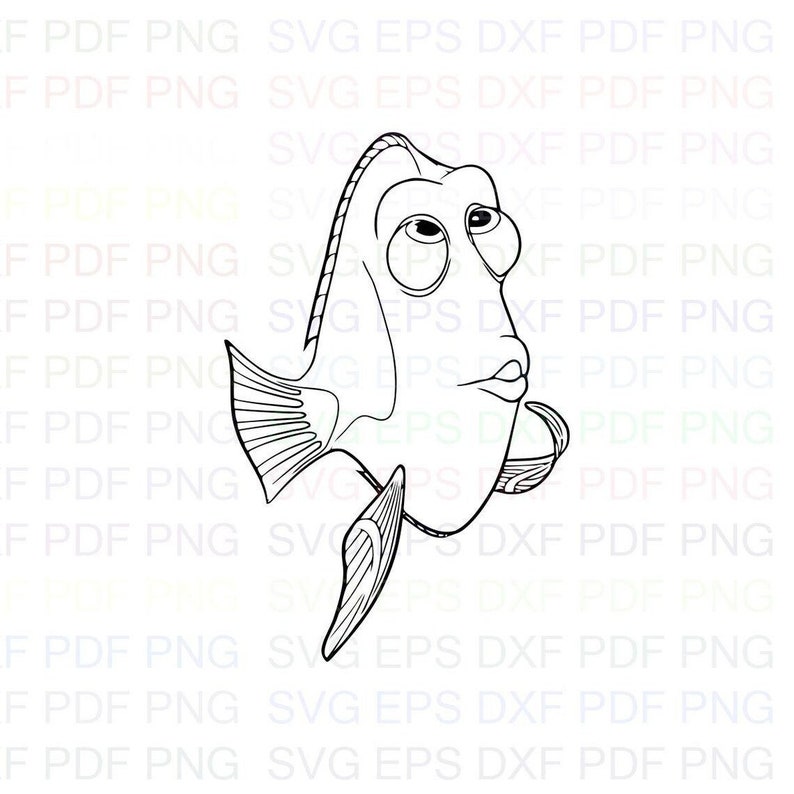 Finding_dory Svg Outline Dxf Eps Pdf Png, Cricut, Cutting File, Vector ...