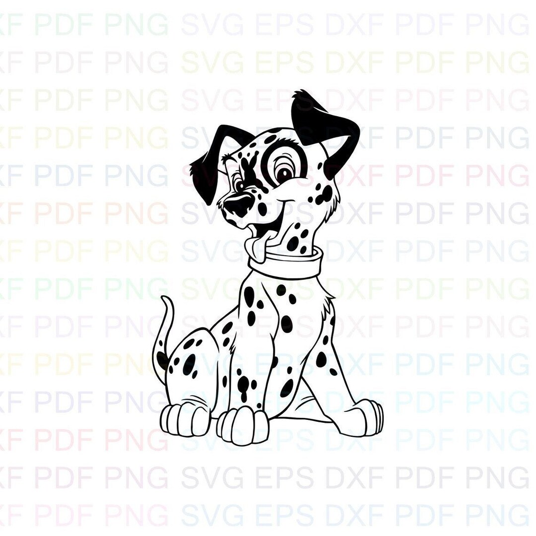 101_dalmations_001 Svg Outline Dxf Eps Pdf Png, Cricut, Cutting File ...
