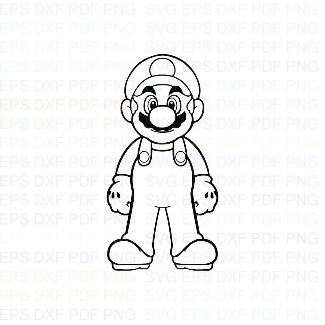 Super_mario_smiley Svg Outline Dxf Eps Pdf Png, Cricut, Cutting File ...