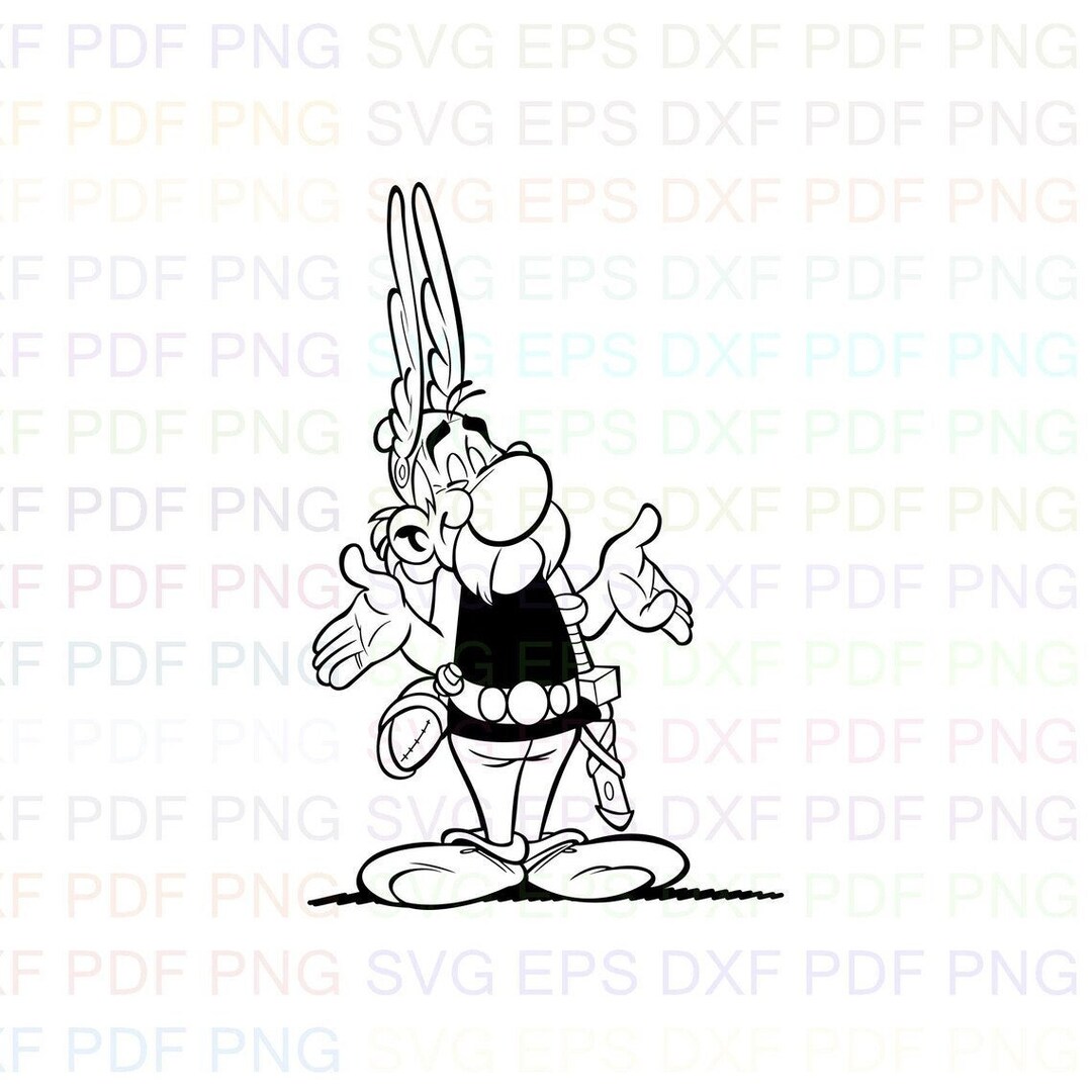 Asterix_0010 Svg Outline Dxf Eps Pdf Png, Cricut, Cutting File, Vector ...