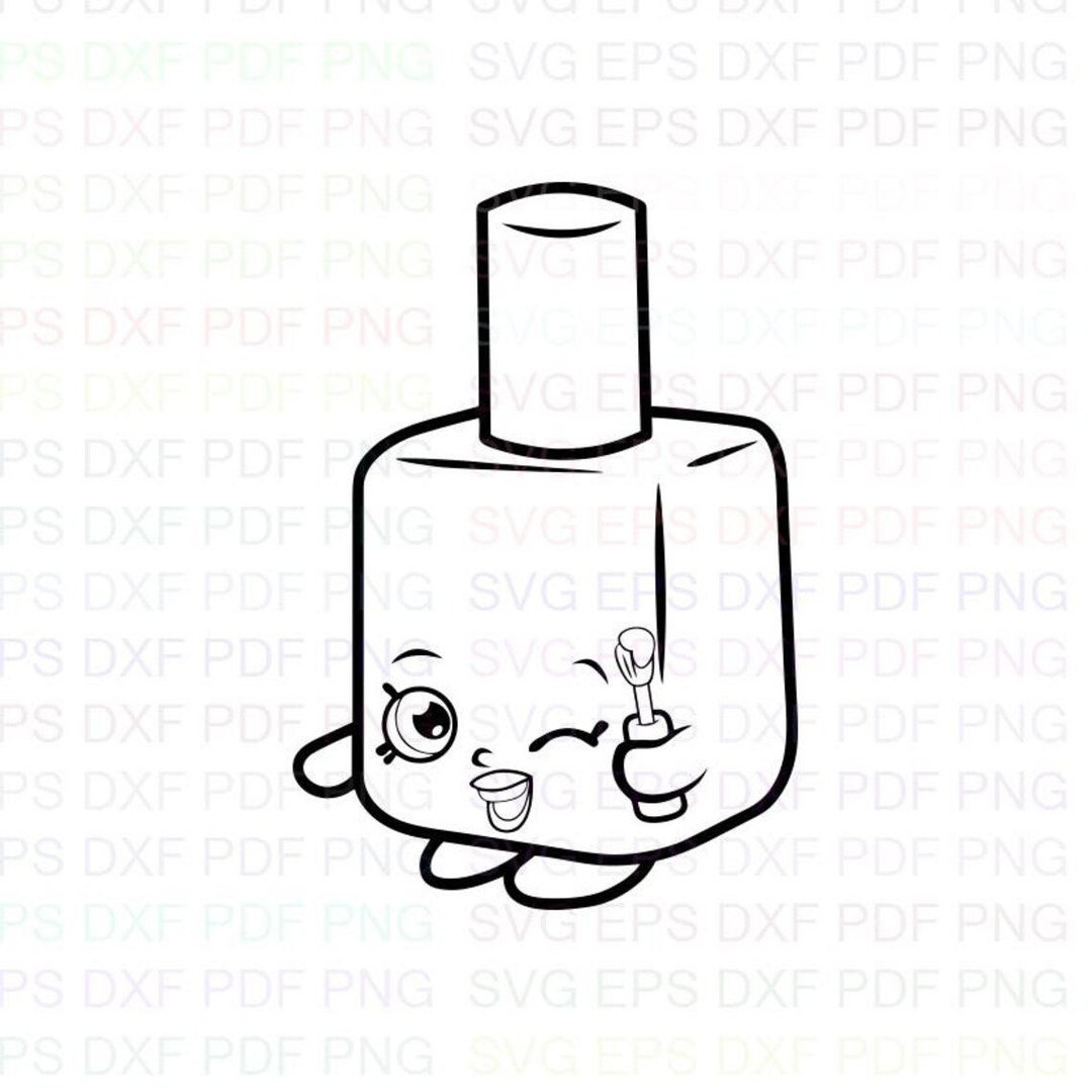 Polly_polish_shopkins Svg Outline Dxf Eps Pdf Png, Cricut, Cutting File ...