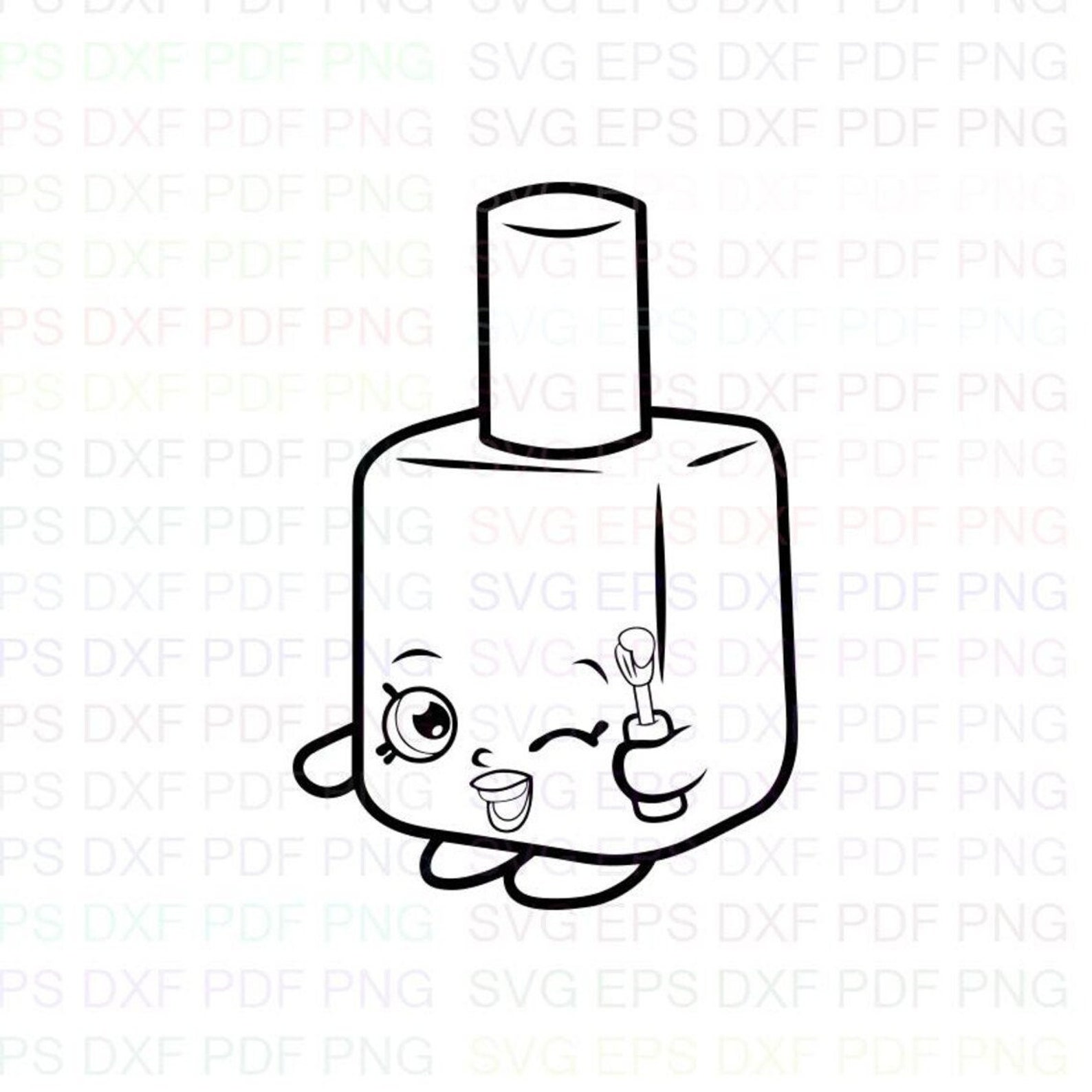 Polly_polish_shopkins Svg Outline Dxf Eps Pdf Png, Cricut, Cutting File ...