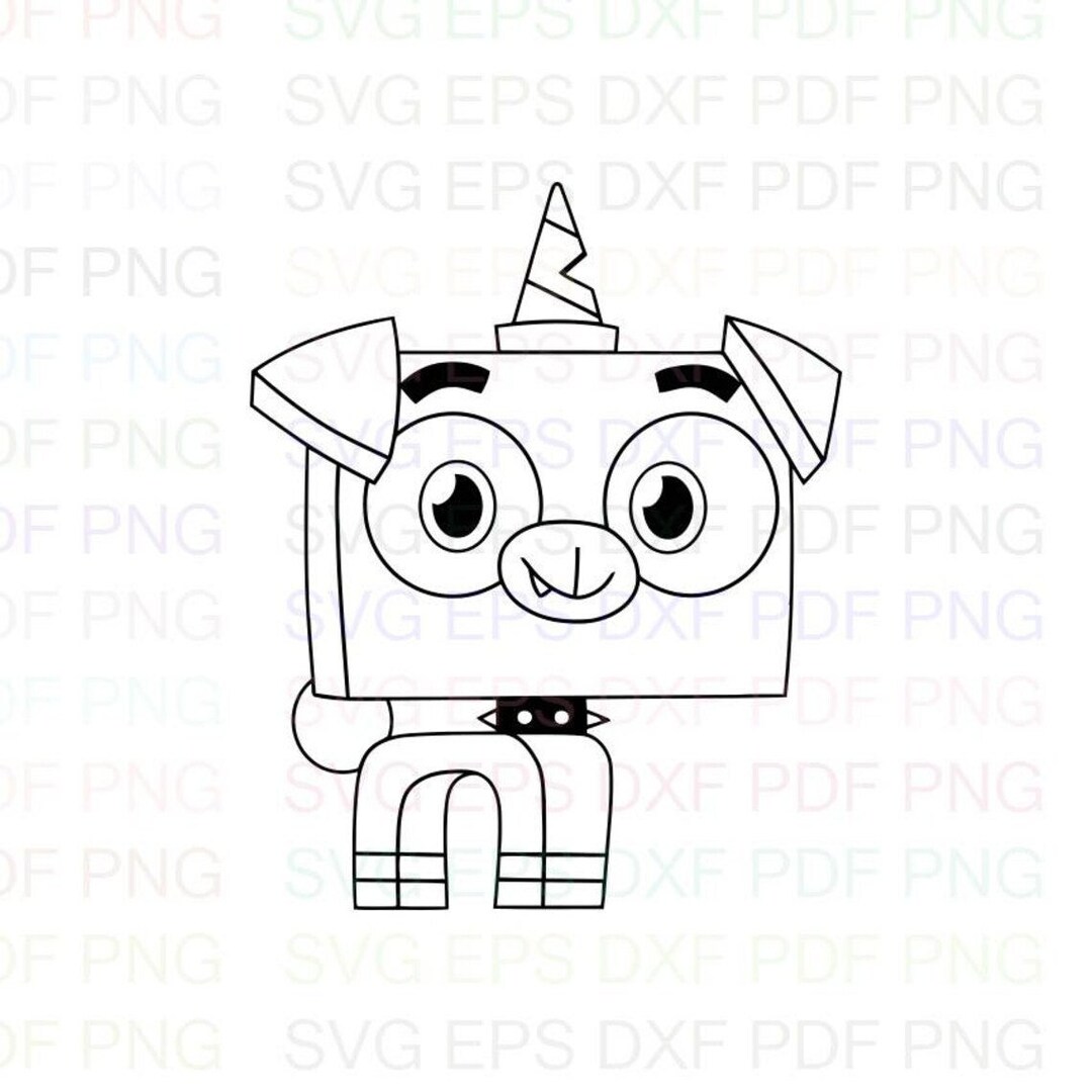 Unikitty_puppycorn Svg Outline Dxf Eps Pdf Png, Cricut, Cutting File ...