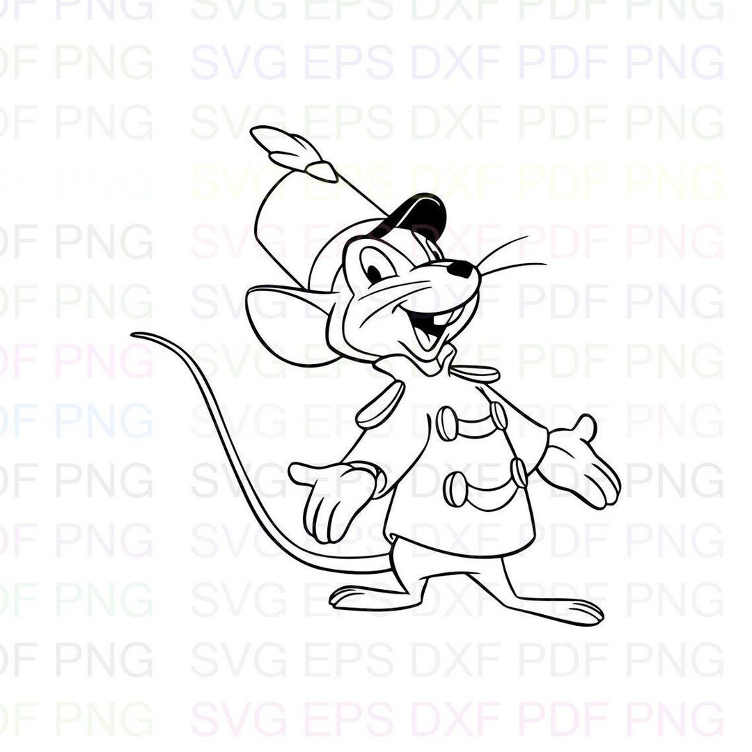 Timothy_mouse_very_happy_dumbo Svg Outline Dxf Eps Pdf Png, Cricut ...