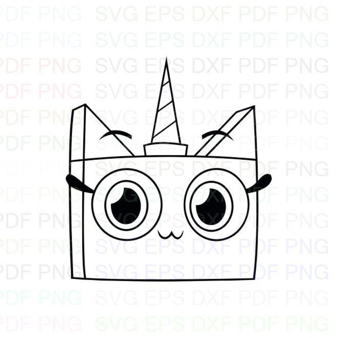 Unikitty_face Svg Outline Dxf Eps Pdf Png, Cricut, Cutting File, Vector ...