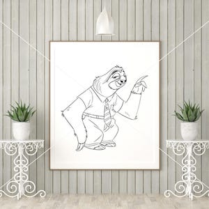 Flash_slothmore_zootopia Svg Outline Dxf Eps Pdf Png, Cricut, Cutting ...