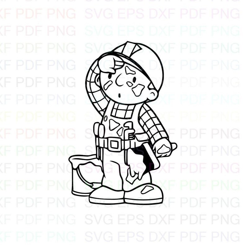 Bob_the_builder_painting Svg Outline Dxf Eps Pdf Png, Cricut, Cutting ...