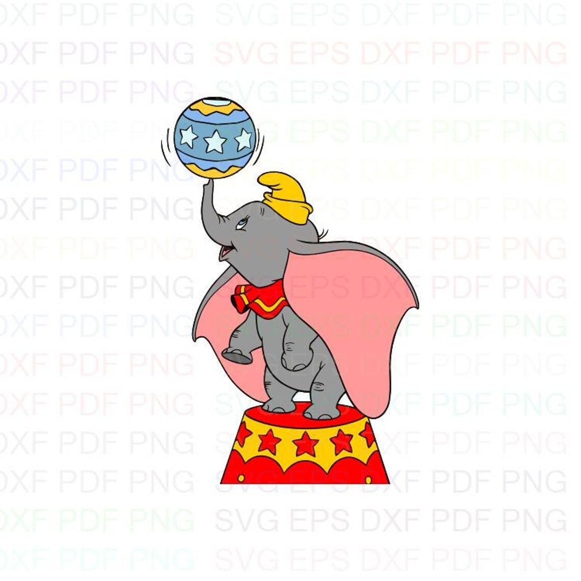 Dumbo_playing_ball_circus Svg Dxf Eps Pdf Png, Cricut, Cutting File ...