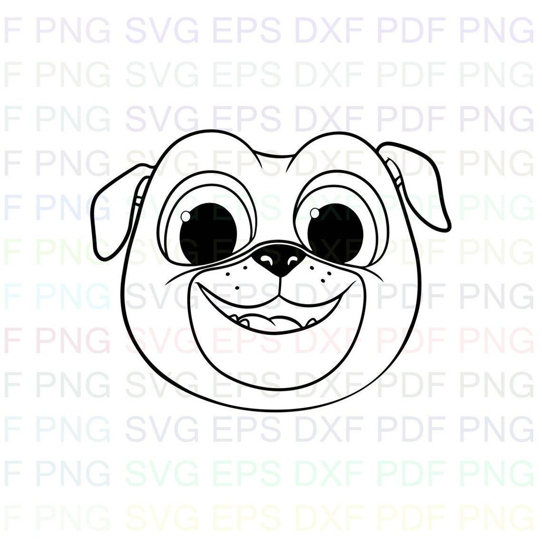 Puppy_dog_pals_bingo_face Svg Outline Dxf Eps Pdf Png, Cricut, Cutting ...