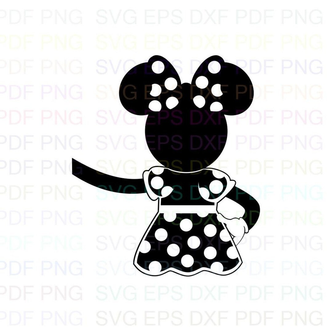 Mickey_mouse_minnie Svg Outline Dxf Eps Pdf Png, Cricut, Cutting File ...