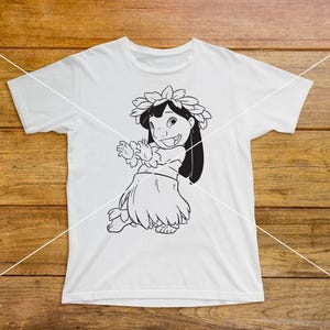 Lilo_pelekai_in_hula_outfit_lilo_and_stitch Svg Outline Dxf Eps Pdf Png ...