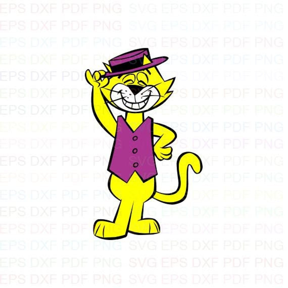 Top_cat Svg Dxf Eps Pdf Png, Cricut, Cutting File, Vector, Clipart ...