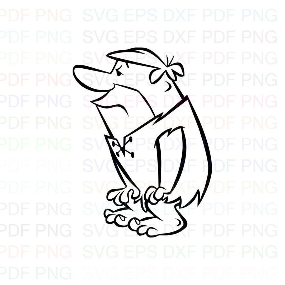 Barney_rubble_the_flintstones_2 Svg Outline Dxf Eps Pdf Png, Cricut ...
