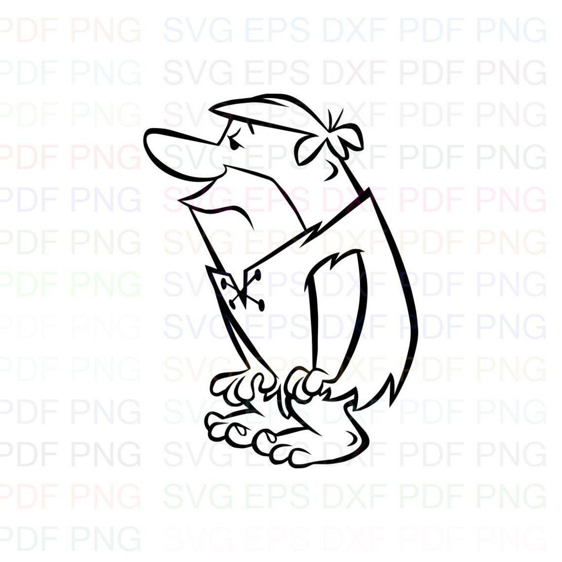 Barney_rubble_the_flintstones_2 Svg Outline Dxf Eps Pdf Png, Cricut ...