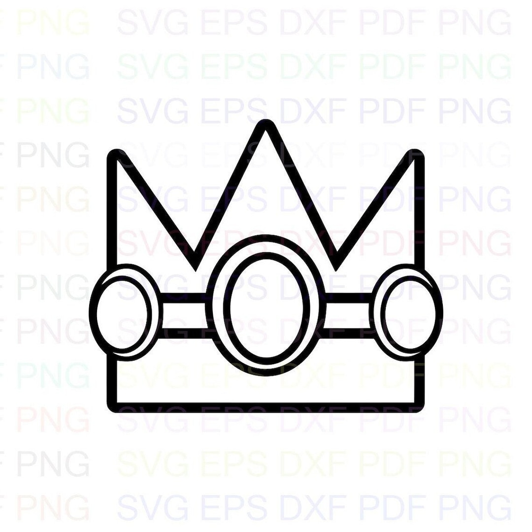 Princess_peach_crown Svg Outline Dxf Eps Pdf Png, Cricut, Cutting File ...