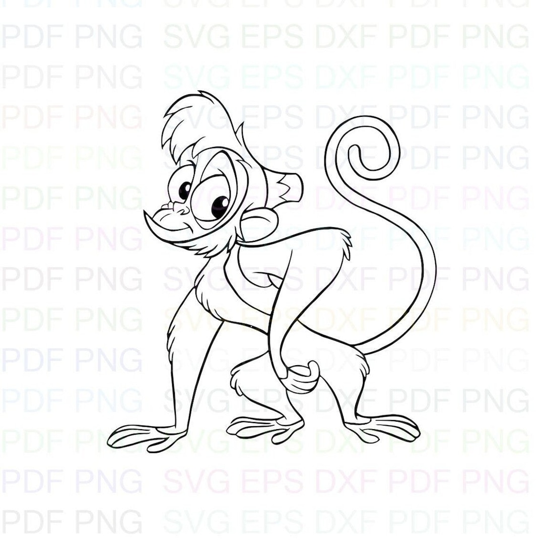 Abu_2_aladdin Svg Outline Dxf Eps Pdf Png, Cricut, Cutting File, Vector ...