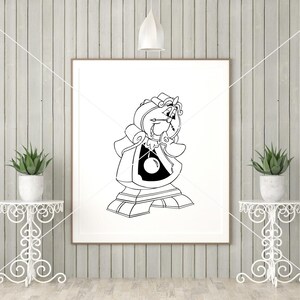 Cogsworth_beauty_beast Svg Outline Dxf Eps Pdf Png, Cricut, Cutting ...