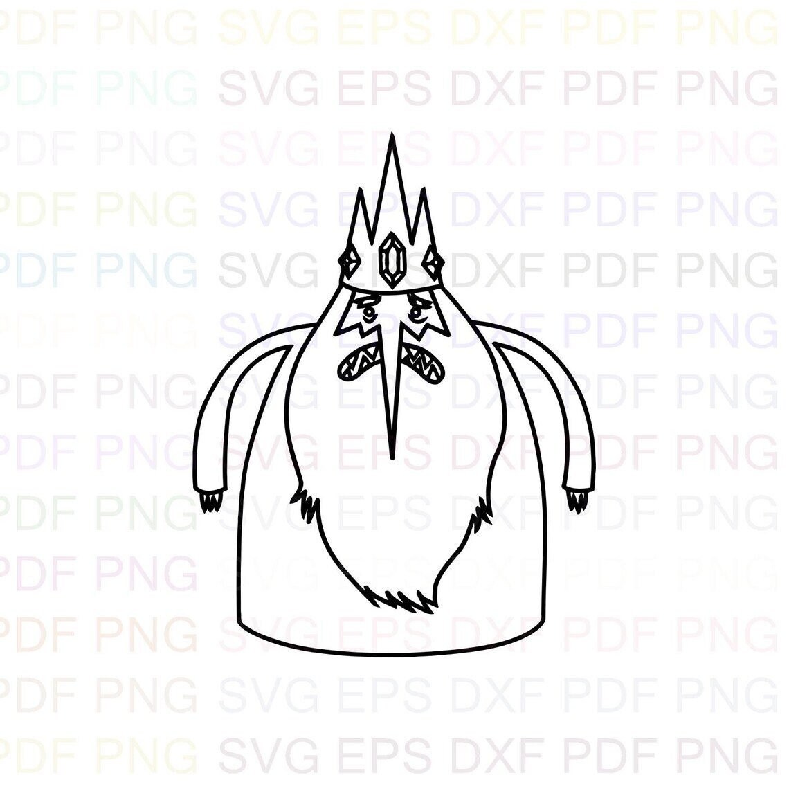 Ice_king_adventure_time Svg Outline Dxf Eps Pdf Png, Cricut, Cutting ...