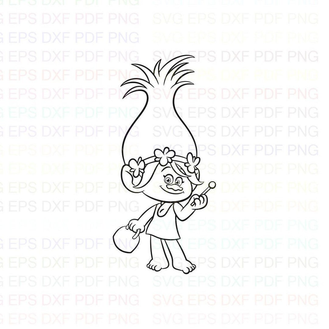 Poppy_Bell_Trolls Svg Umriss Dxf Eps Pdf Png, Cricut, Plotterdatei ...