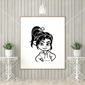 Vanellope_von_schweetz_princess_3_wreck_it_ralph Svg Outline Dxf Eps ...