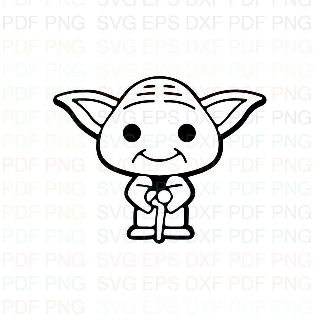 Yoda_a_legendary_jedi_master Svg Outline Dxf Eps Pdf Png, Cricut ...