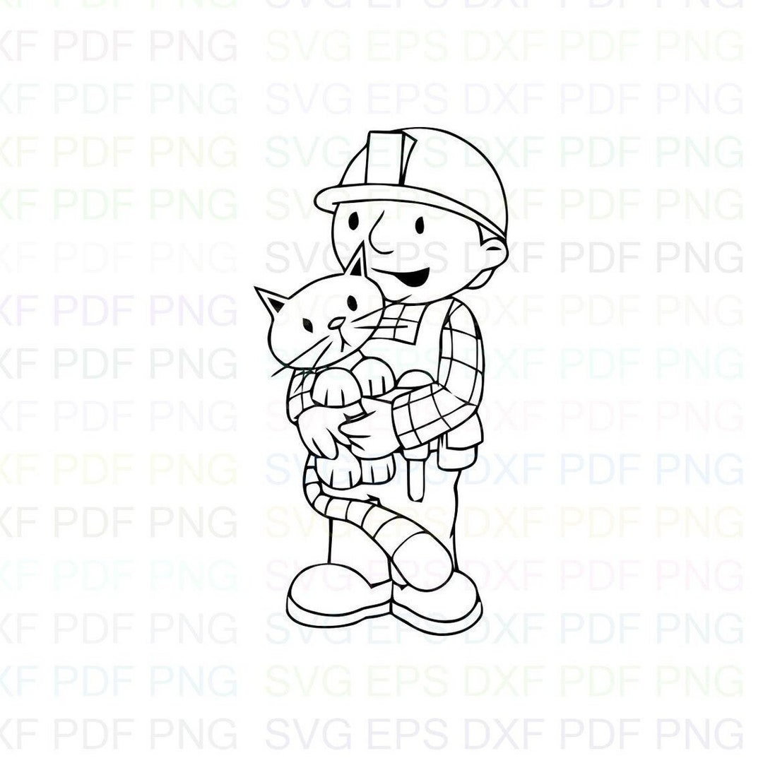 Bob_and_pilchard_bob_the_builder_2 Svg Outline Dxf Eps Pdf Png, Cricut ...