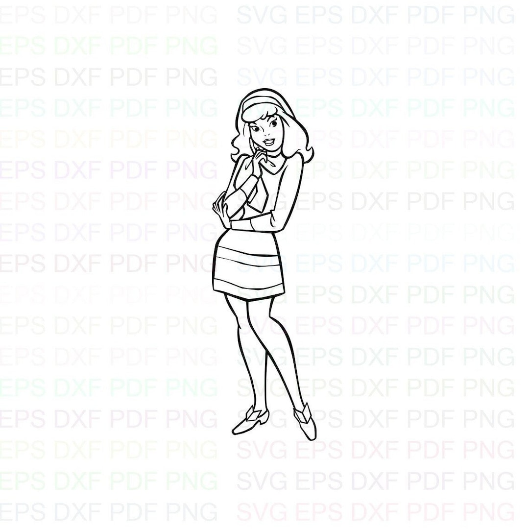 Daphne_blake_scooby_doo Svg Outline Dxf Eps Pdf Png, Cricut, Cutting ...