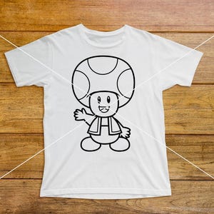 Toad_super_mario_bros Svg Outline Dxf Eps Pdf Png, Cricut, Cutting File ...