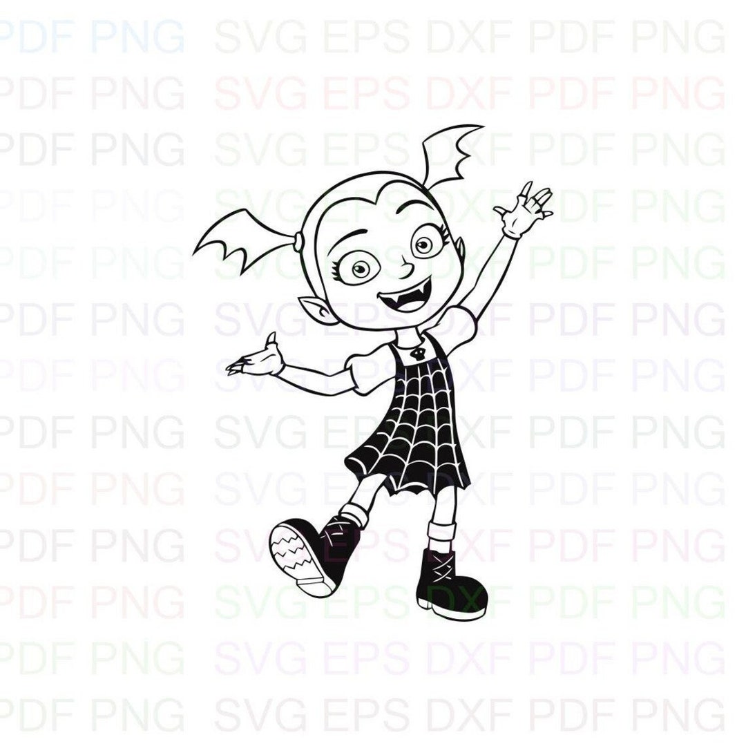 Vampirina_very_happy Svg Outline Dxf Eps Pdf Png, Cricut, Cutting File ...