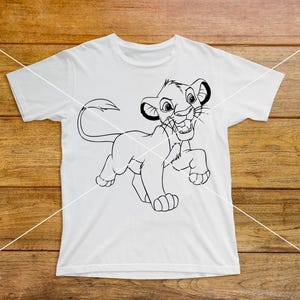 Simba_the_lion_king_17 Svg Outline Dxf Eps Pdf Png, Cricut, Cutting ...