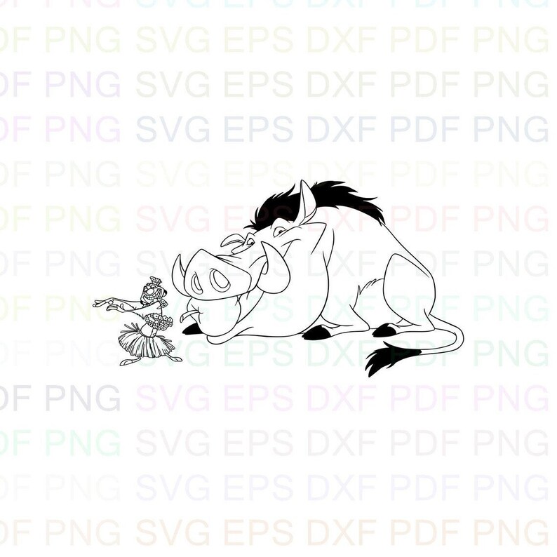 Pumbaa_Timon_and_Pumbaa_6 Svg Esquema Dxf Eps Pdf Png, Cricut, Archivo ...