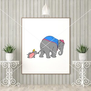 Dumbo_with_his_jumbo_mother_walking_dumbo Svg Dxf Eps Pdf Png, Cricut ...