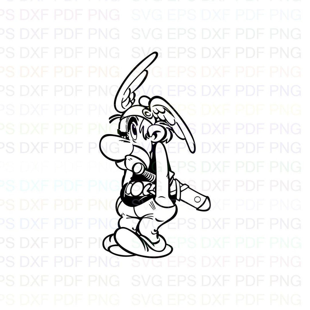 Asterix_0006 Svg Outline Dxf Eps Pdf Png, Cricut, Cutting File, Vector ...
