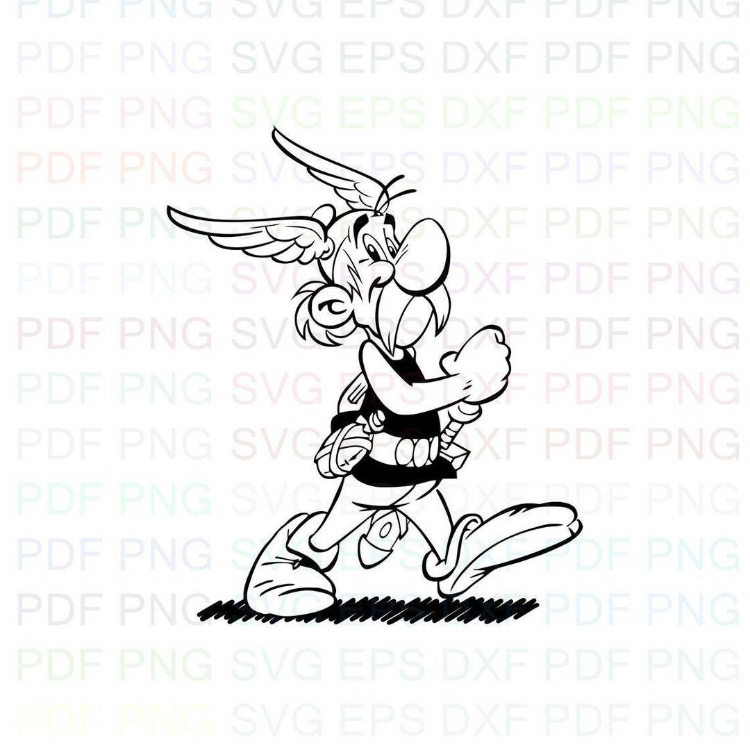 Asterix_0014 Svg Outline Dxf Eps Pdf Png, Cricut, Cutting File, Vector ...