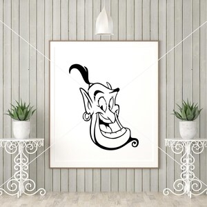 Genie_aladdin Svg Outline Dxf Eps Pdf Png, Cricut, Cutting File, Vector ...