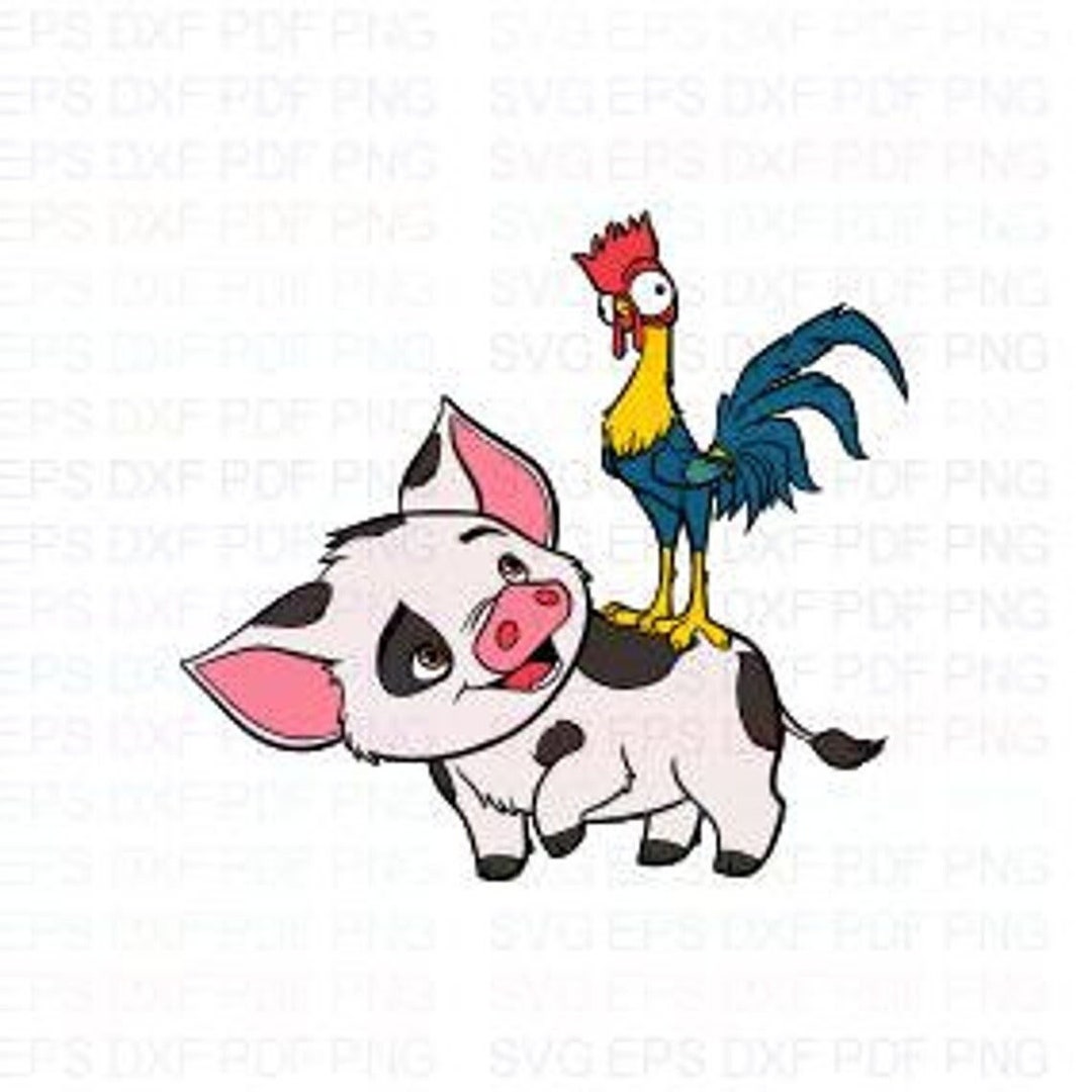 Heihei_and_pua_moana Svg Dxf Eps Pdf Png, Cricut, Cutting File, Vector ...