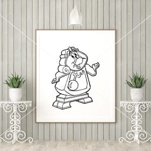 Cogsworth_beauty_and_the_beast Svg Outline Dxf Eps Pdf Png, Cricut ...