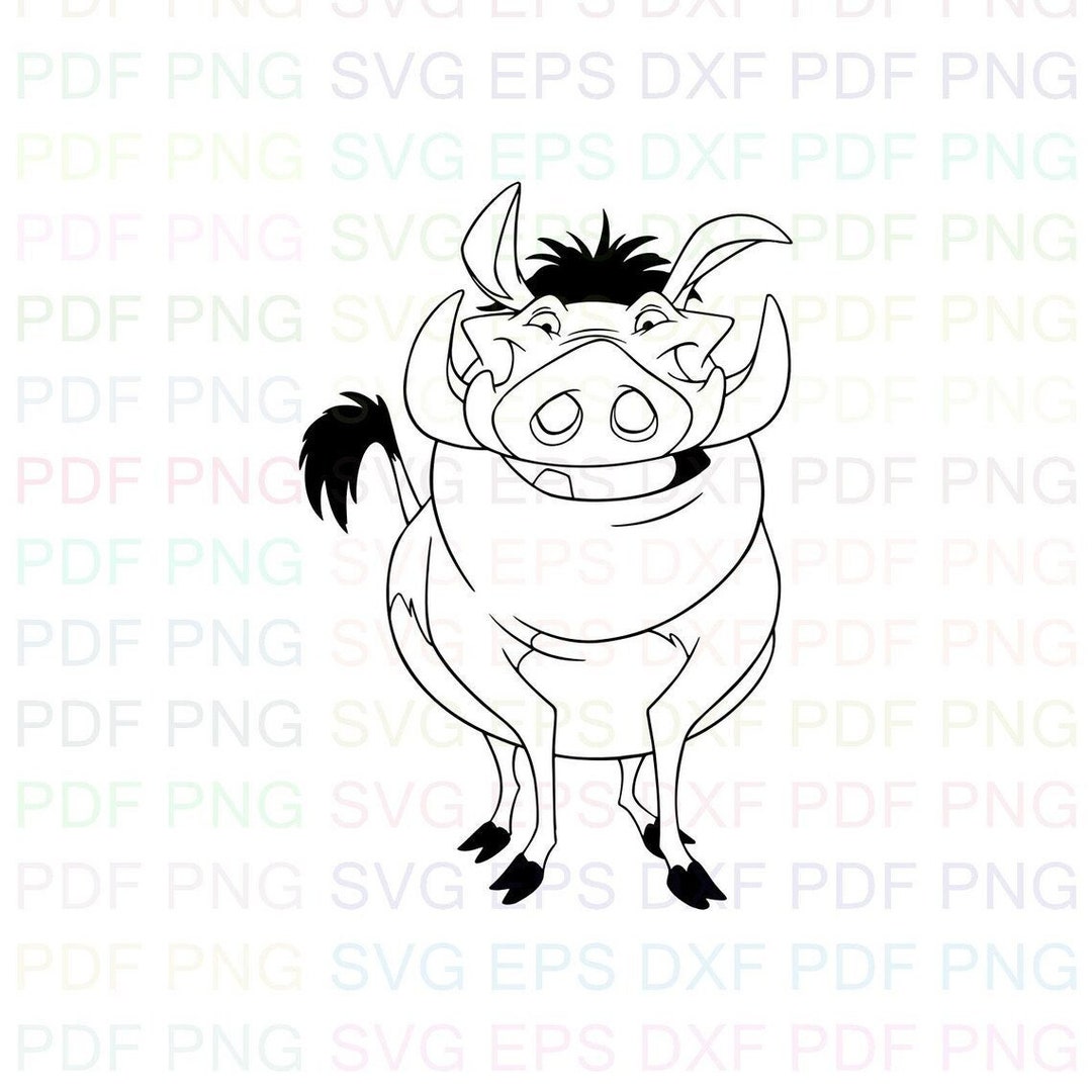 Pumbaa_timon_and_pumbaa_20 Svg Outline Dxf Eps Pdf Png, Cricut, Cutting ...
