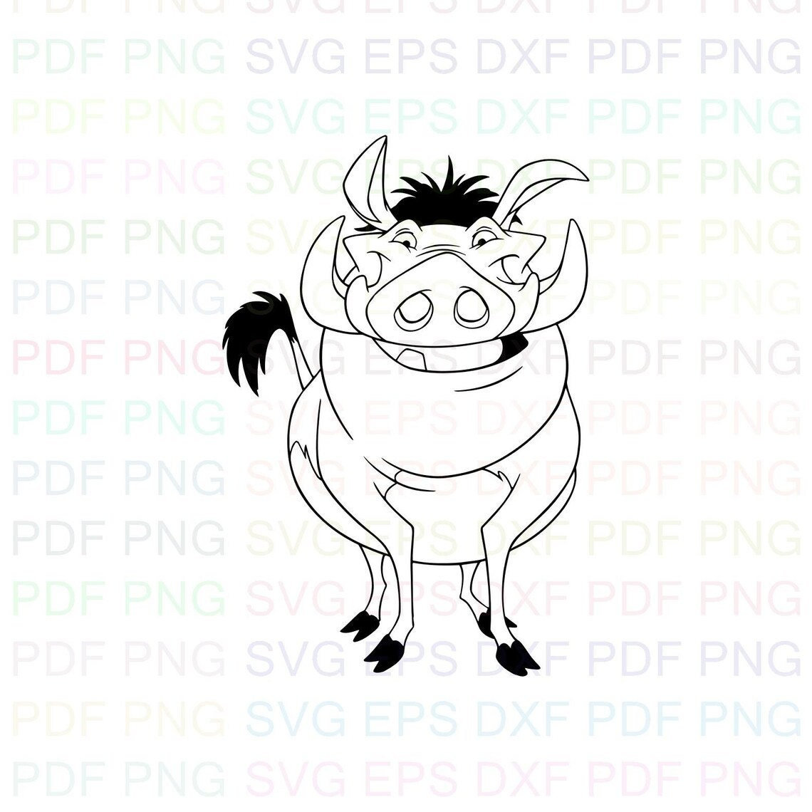 Pumbaa_timon_and_pumbaa_20 Svg Outline Dxf Eps Pdf Png, Cricut, Cutting ...