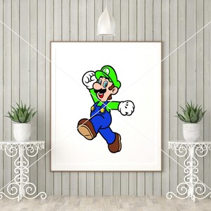 Super_mario_bros_luigi_winner Svg Dxf Eps Pdf Png, Cricut, Cutting File ...