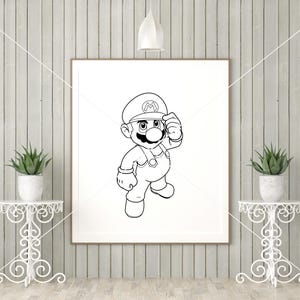 Super_mario Svg Outline Dxf Eps Pdf Png, Cricut, Cutting File, Vector ...