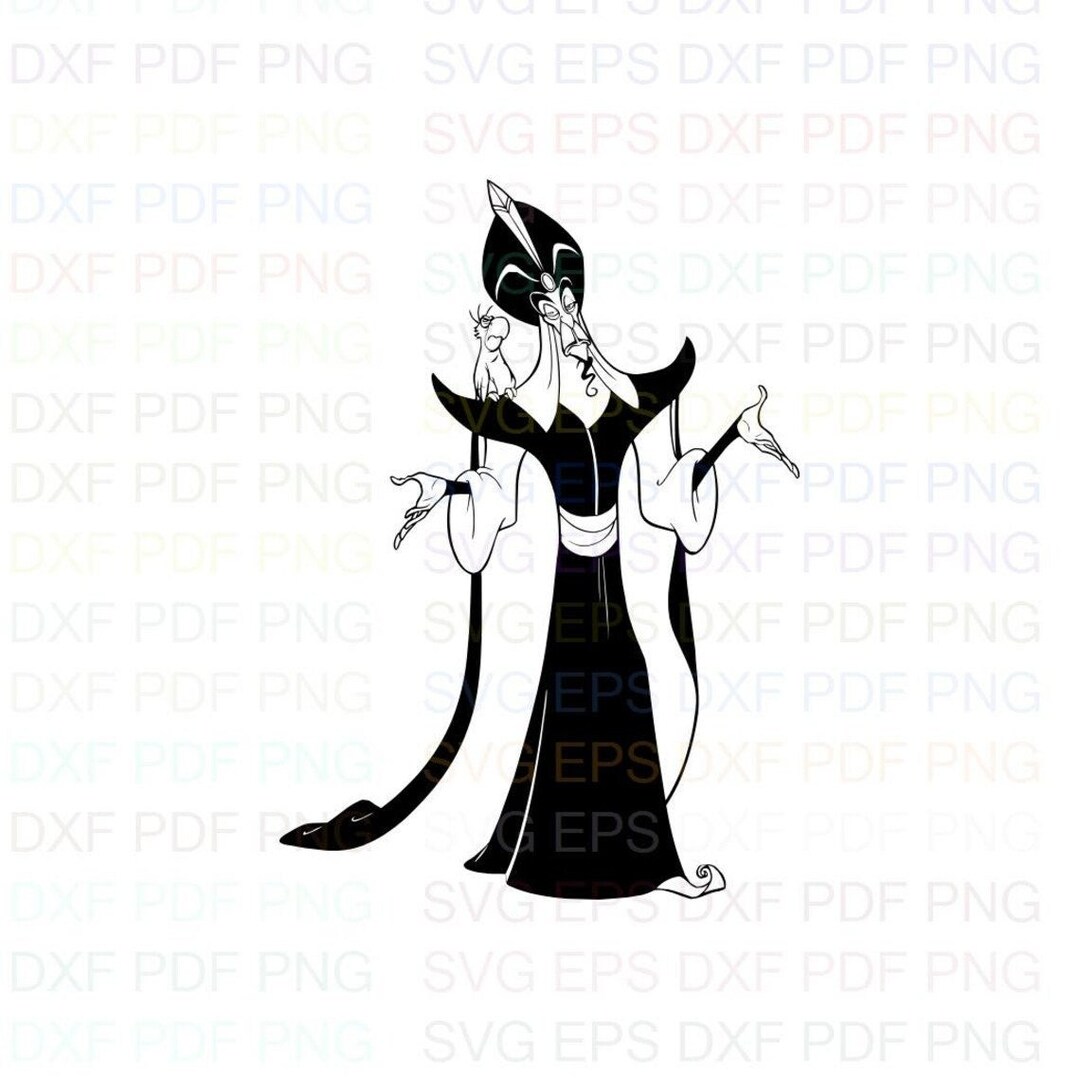 Jafar_2_aladdin Svg Outline Dxf Eps Pdf Png, Cricut, Cutting File ...