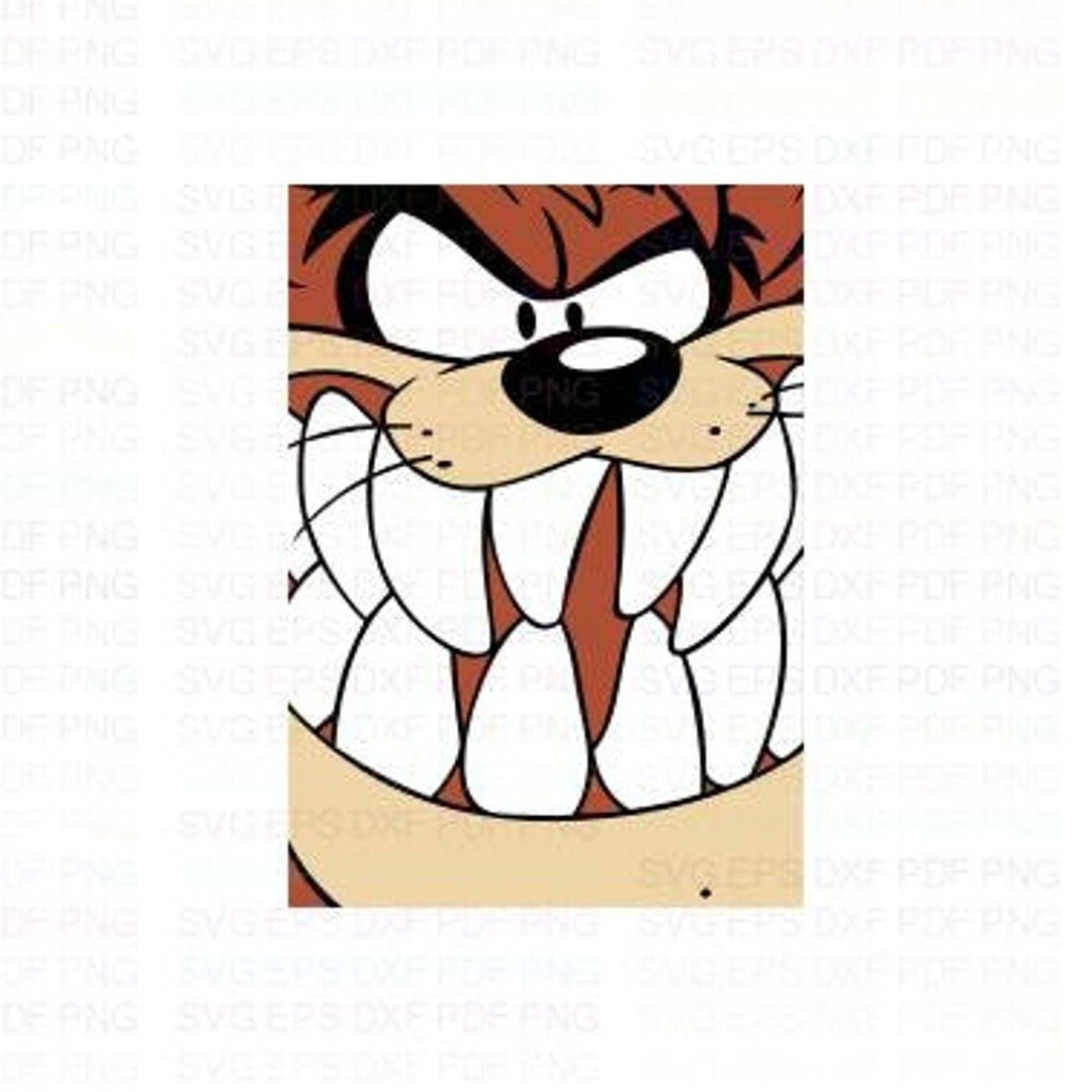 Taz_face Svg Dxf Eps Pdf Png, Cricut, Cutting File, Vector, Clipart ...