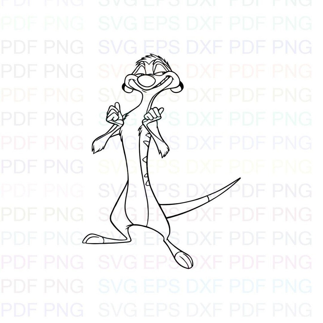 Pumbaa_timon_and_pumbaa_33 Svg Outline Dxf Eps Pdf Png, Cricut, Cutting ...