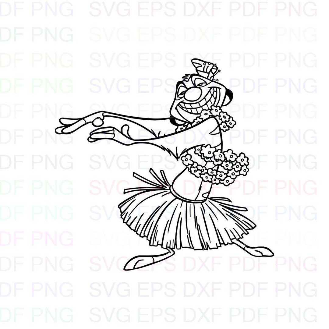 Pumbaa_timon_and_pumbaa_31 Svg Outline Dxf Eps Pdf Png, Cricut, Cutting ...