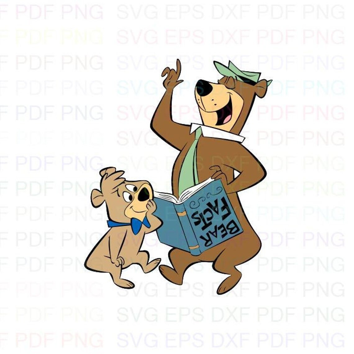 Yogi_bear_and_boo_boo_school_book Svg Dxf Eps Pdf Png, Cricut, Cutting ...