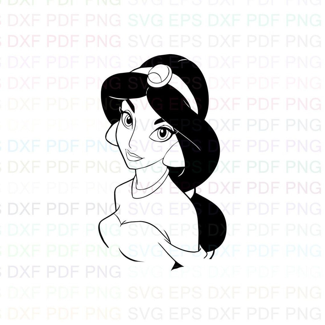 Jasmine_4_aladdin Svg Outline Dxf Eps Pdf Png, Cricut, Cutting File ...