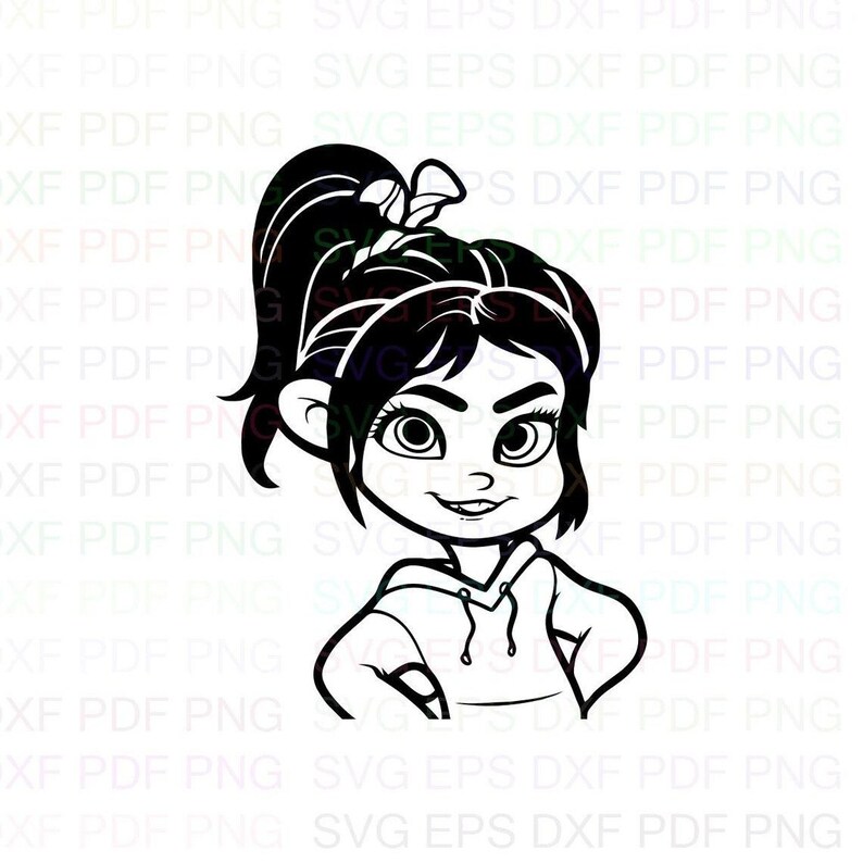 Vanellope_von_schweetz_princess_3_wreck_it_ralph Svg Outline Dxf Eps ...