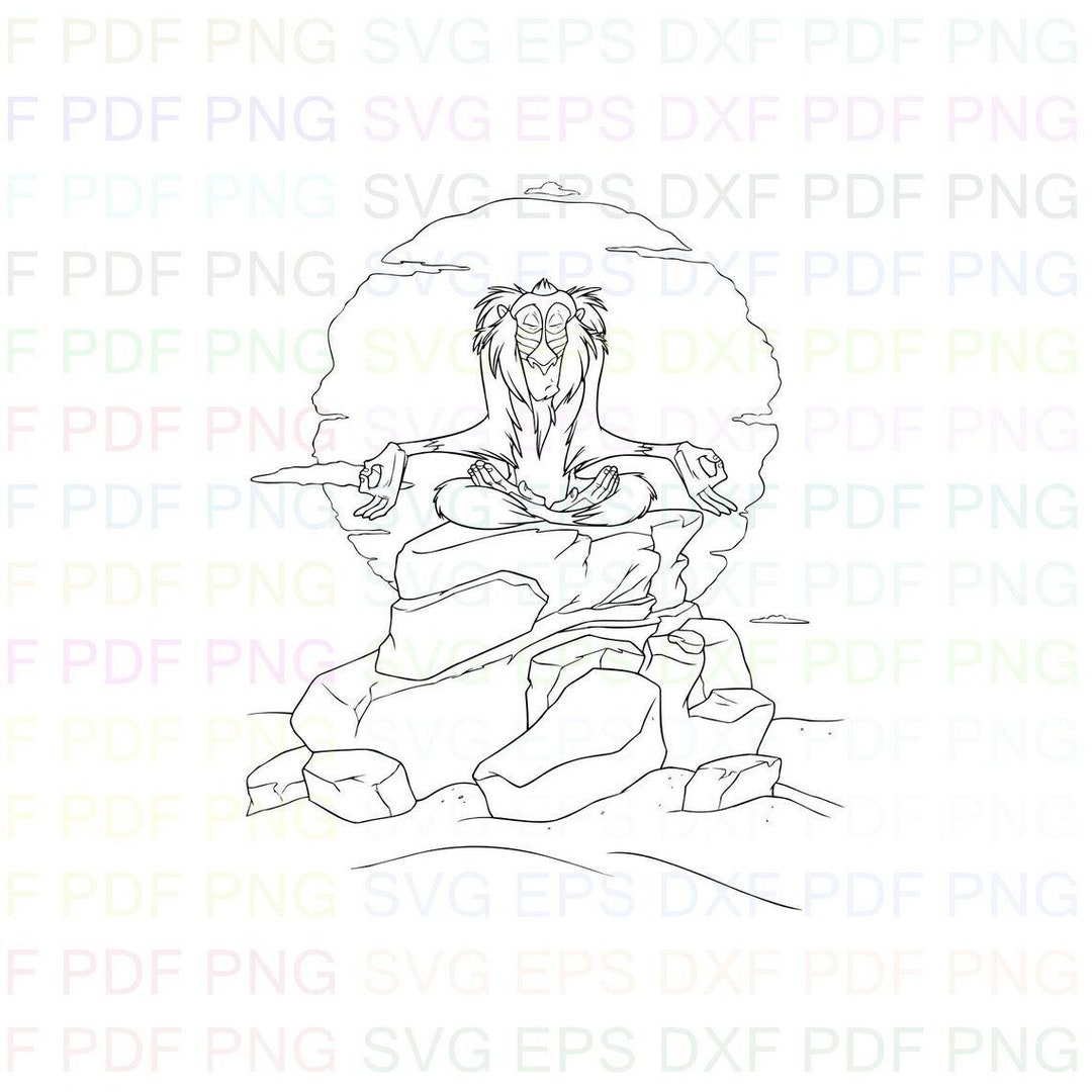 Rafiki_the_lion_king_1 Svg Outline Dxf Eps Pdf Png, Cricut, Cutting ...