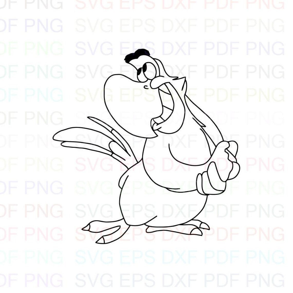 Iago_aladdin Svg Outline Dxf Eps Pdf Png, Cricut, Cutting File, Vector ...